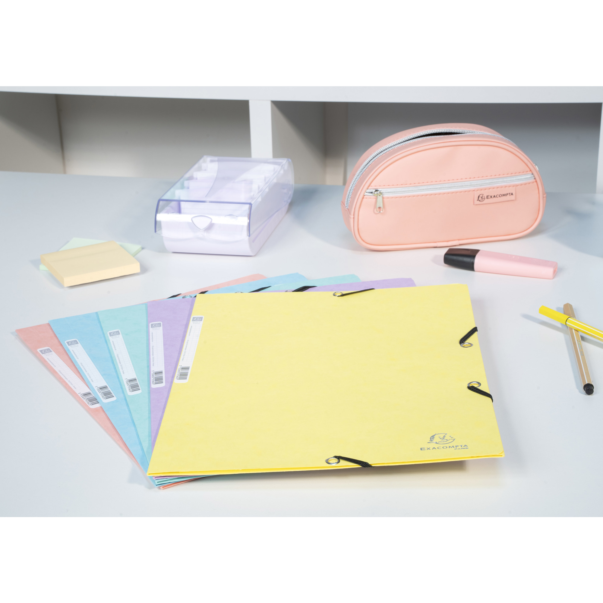 PaperCo - Exacompta gumis mappa, A4, 400g, pasztell kék